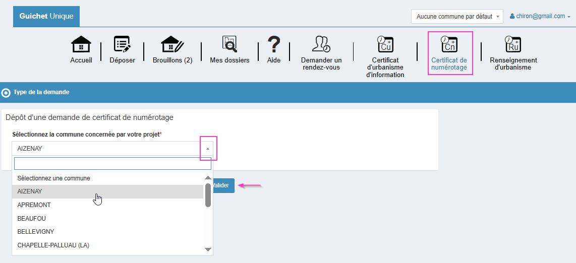 Comment déposer un certificat de numérotage